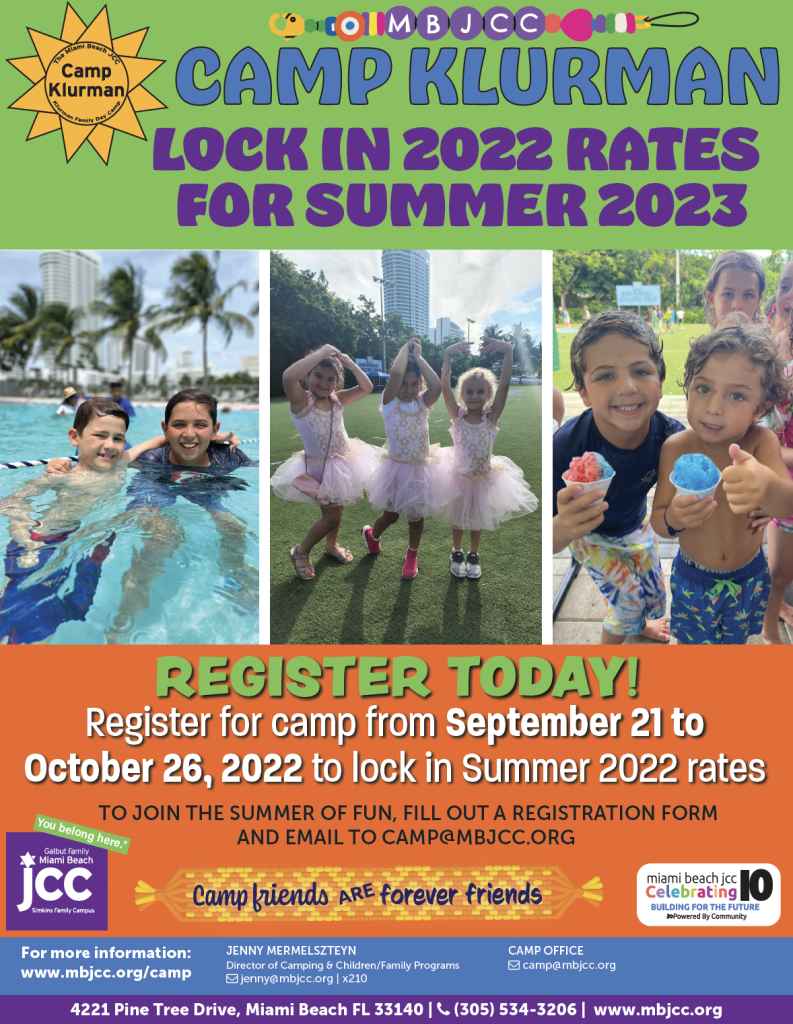 Camp Lock In Rates • Miami Beach JCC